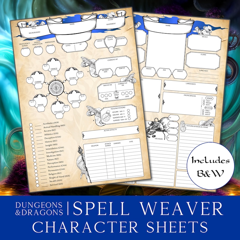 Dnd Character Sheet Download, Dungeons and Dragons RPG, Dnd Character ...