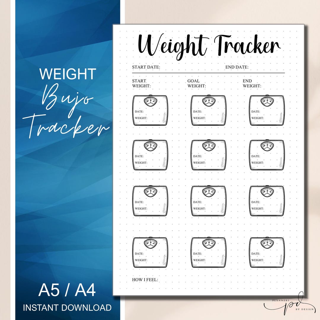 Bullet Journal Weight Tracker, Bujo Habit Tracker, Weight Loss Tracker ...