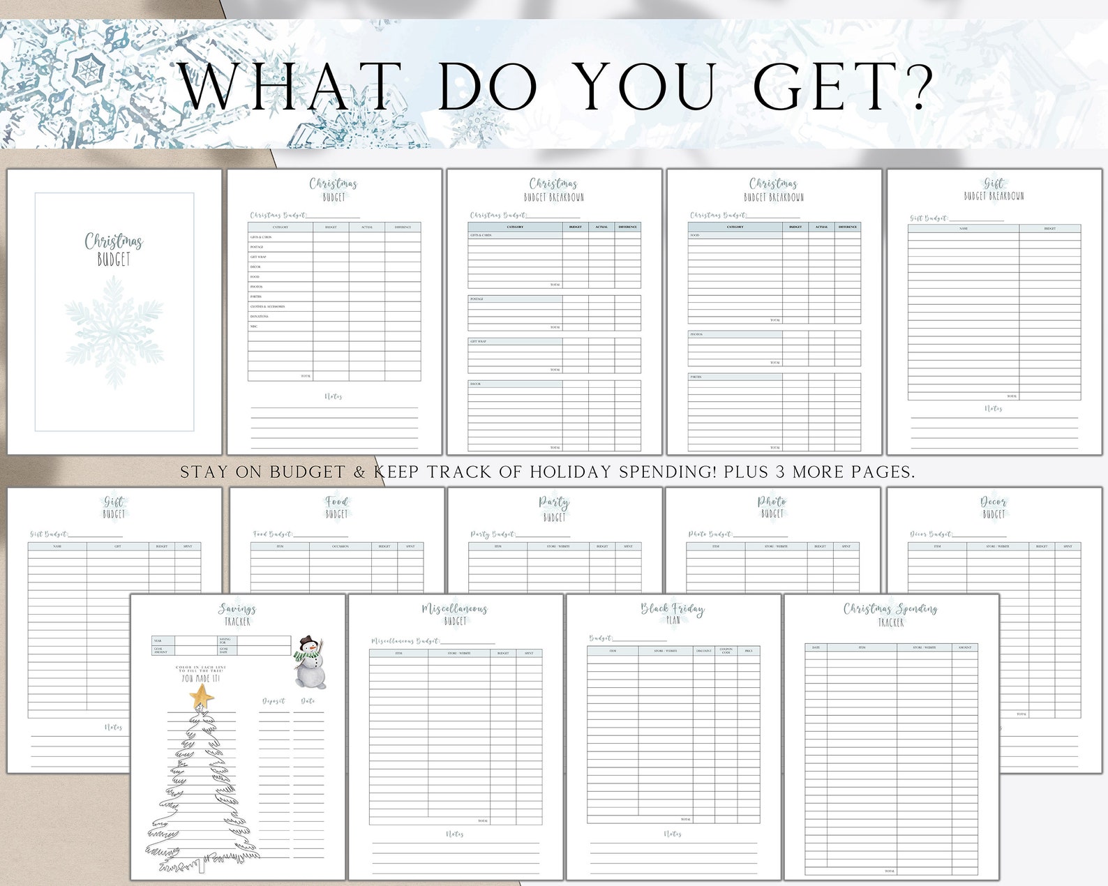 Printable Christmas Planner Festive Winter Wonderland Holiday - Etsy