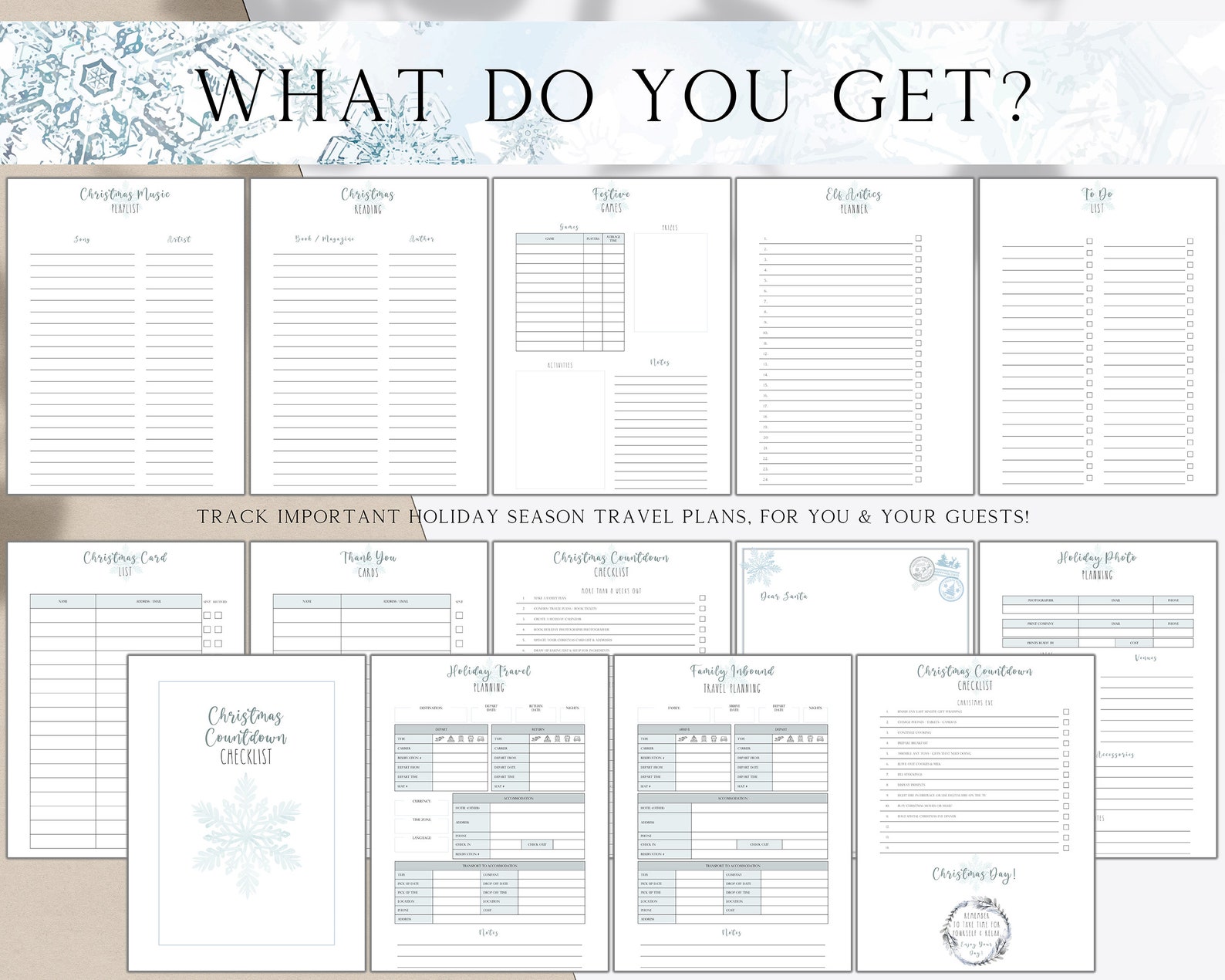 Printable Christmas Planner Festive Winter Wonderland Holiday - Etsy