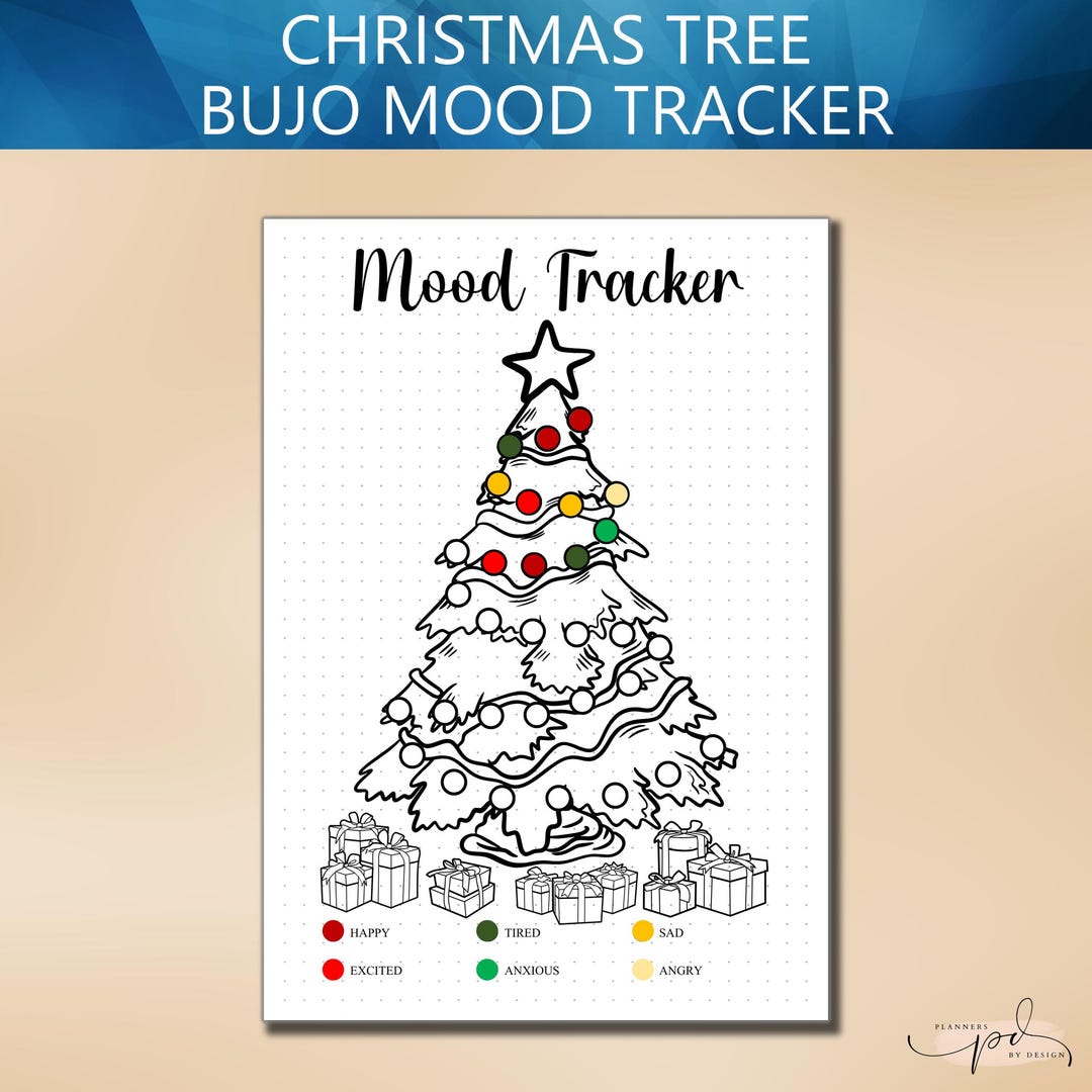 Christmas Tree Mood Tracker, Printable Christmas Theme Bujo Page ...
