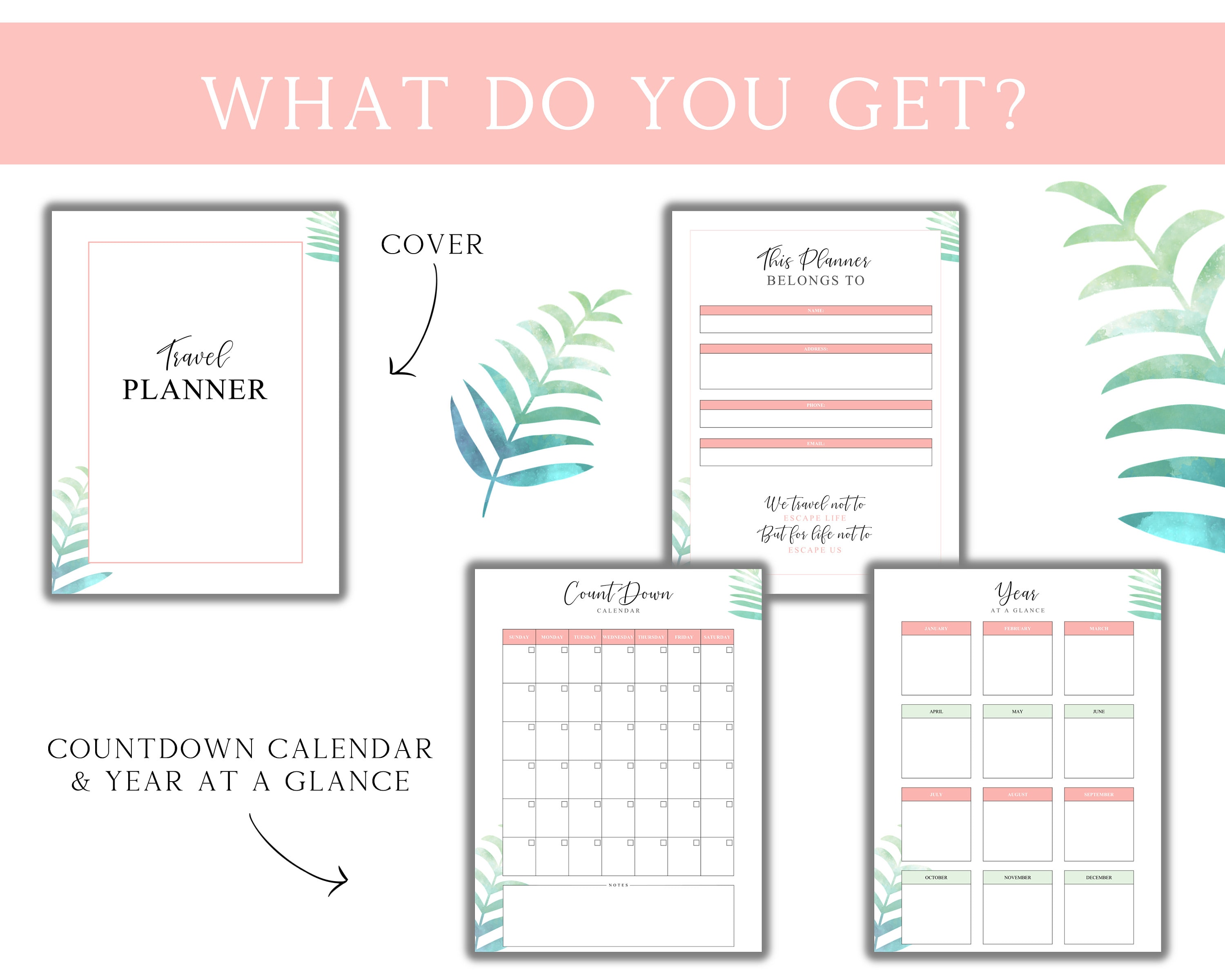 Printable Travel Planner, Printable Vacation Planner, Holiday Checklist ...