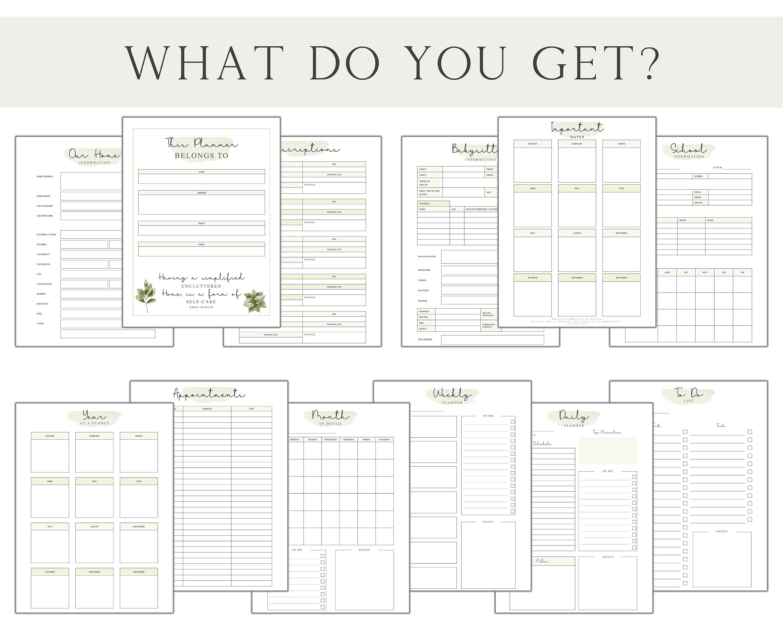 Household Binder Daily Planner Printable Home Management - Etsy