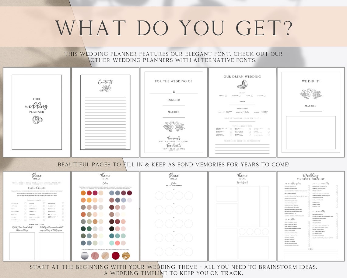 Printable Wedding Planner Bridal Planner Printable Wedding - Etsy