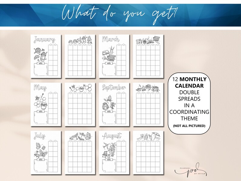 2026 Printable Bullet Journal, Monthly Yearly Planner Pages & Trackers ...