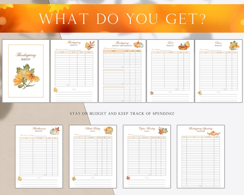 Printable Thanksgiving Planner and Calendar Budget Binder, Thanksgiving ...