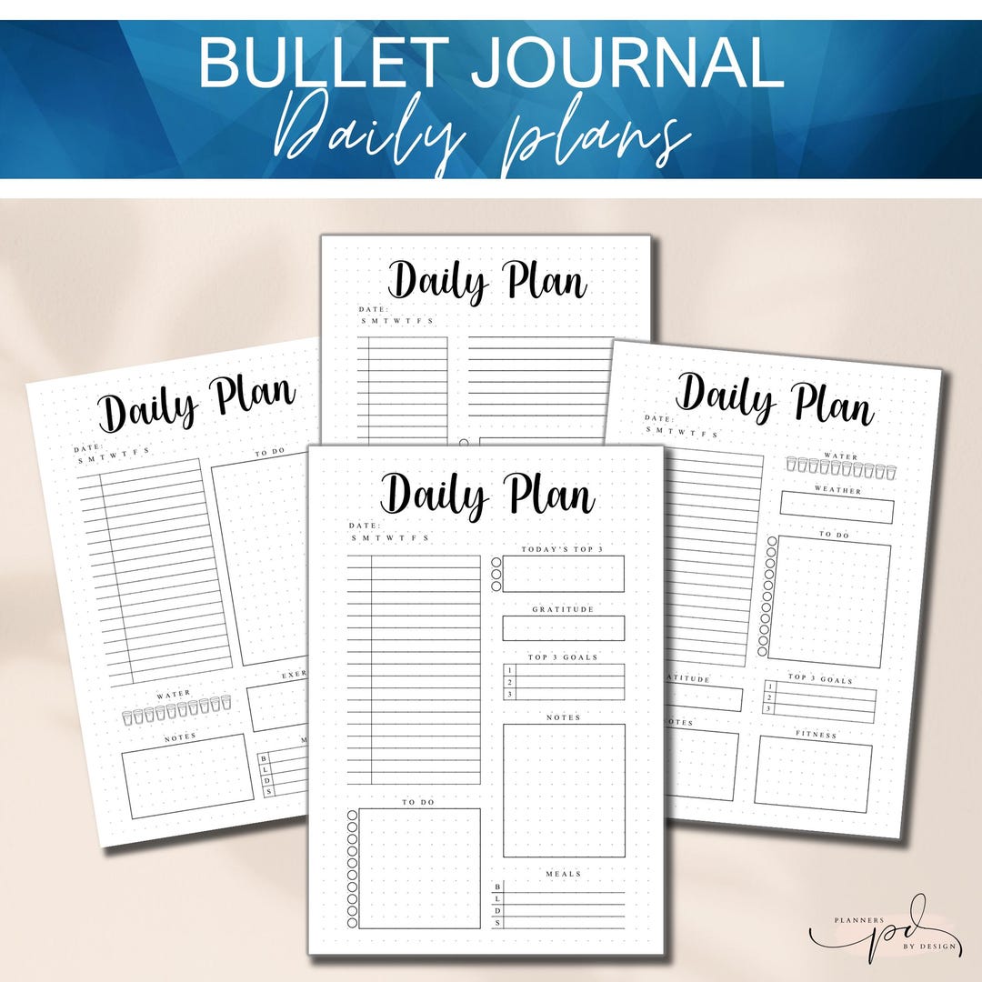 Bujo Daily Pages, Printable Bullet Journal Template Pages, Daily ...