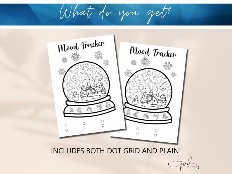 Printable Christmas Snowglobe Mood Tracker, Printable Christmas Bujo ...
