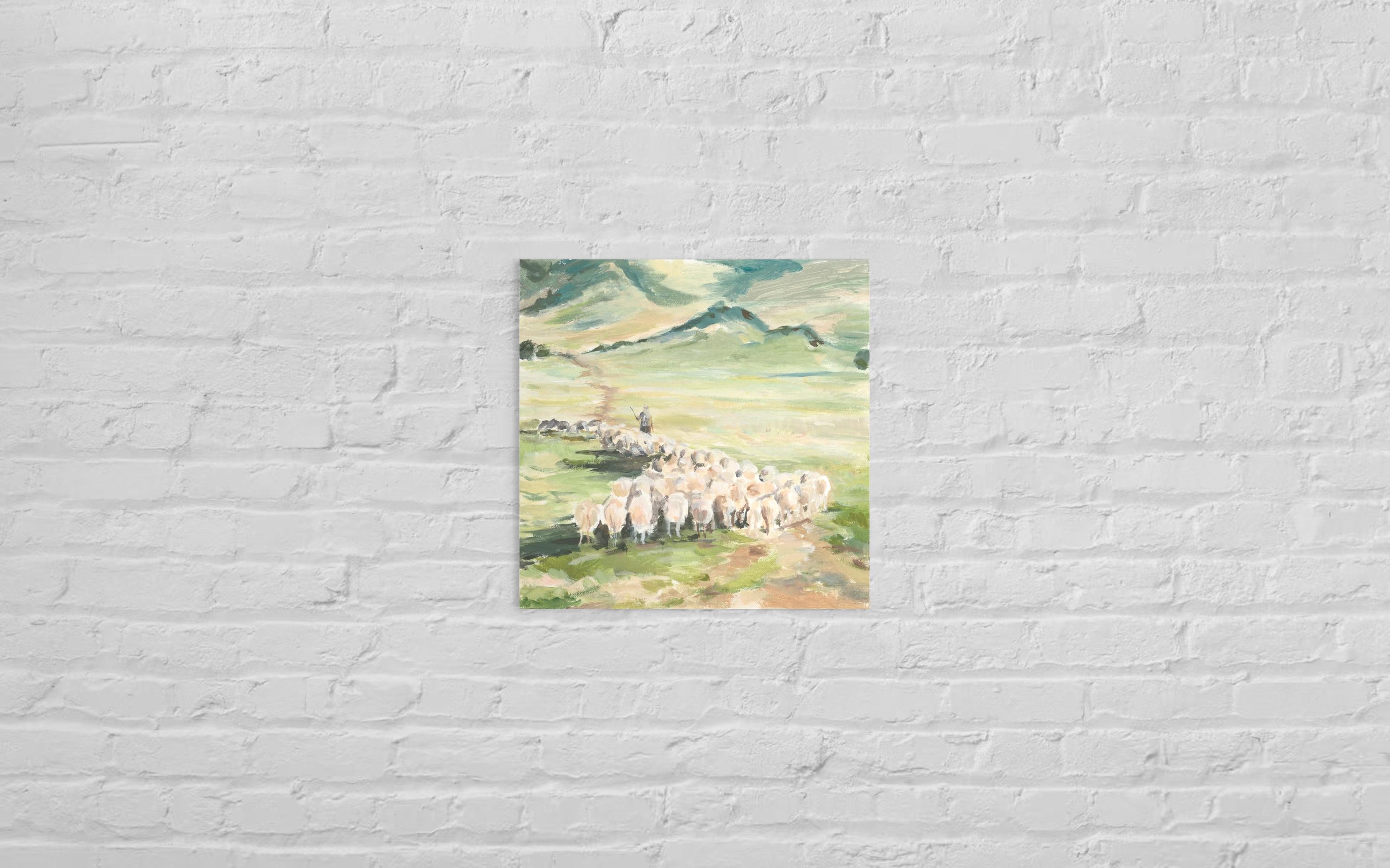 Jesus the Good Shepherd Art Print, Shepherd and Sheep Painting ...