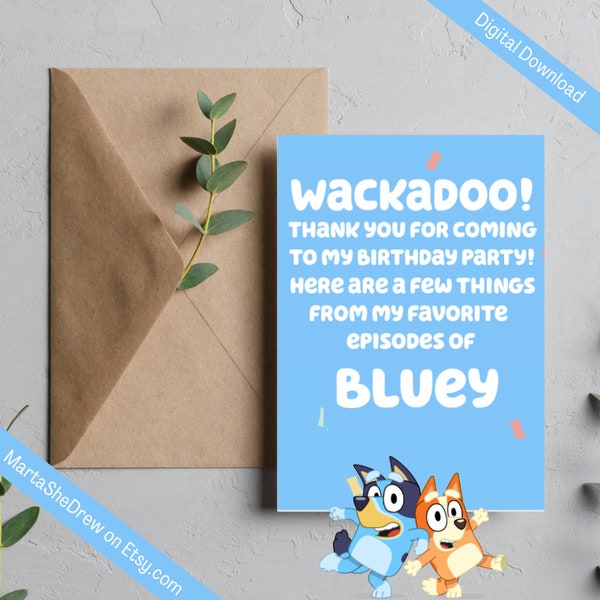 Bluey Thank You Notes - Etsy