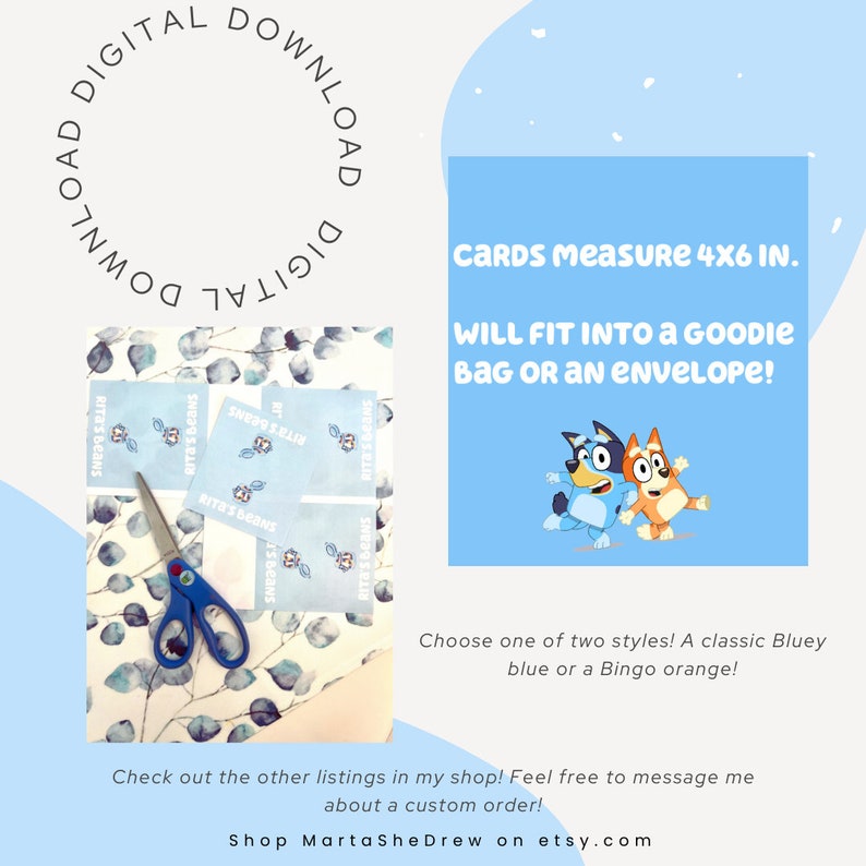 Bluey Inspired Birthday Party Thank You Cards! - Etsy