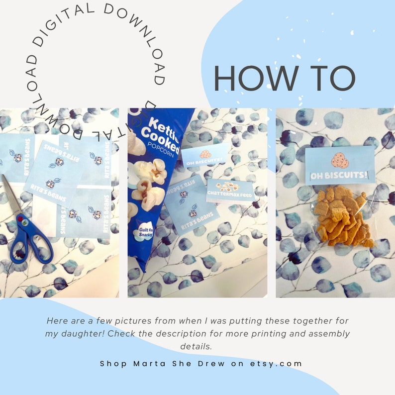 The Bluey Essential Pack! Bluey Inspired Gift Bag Labels! - Etsy