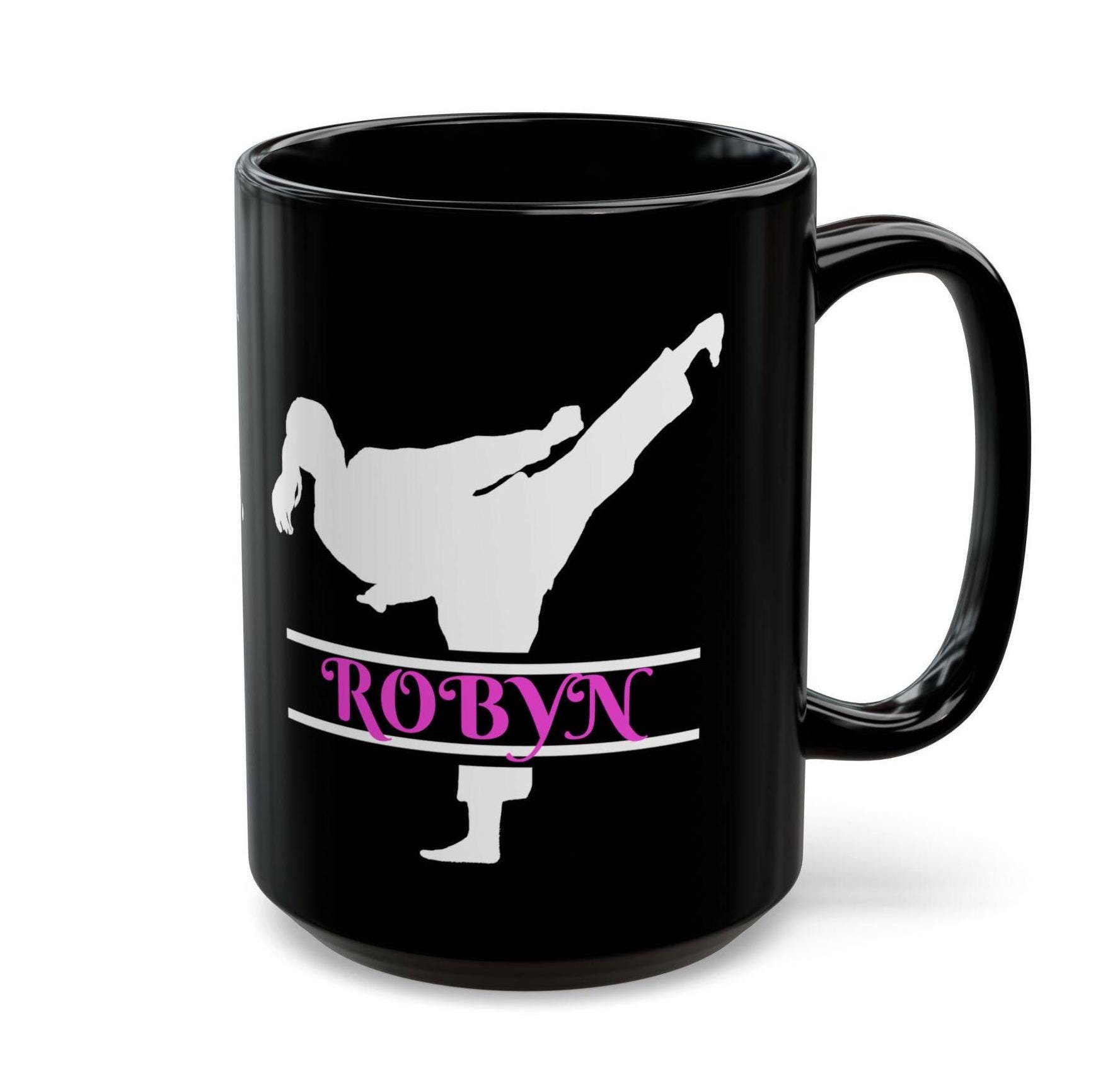 Personalized Karate Mug,double Sided Custom Design,karate Gifts,black ...