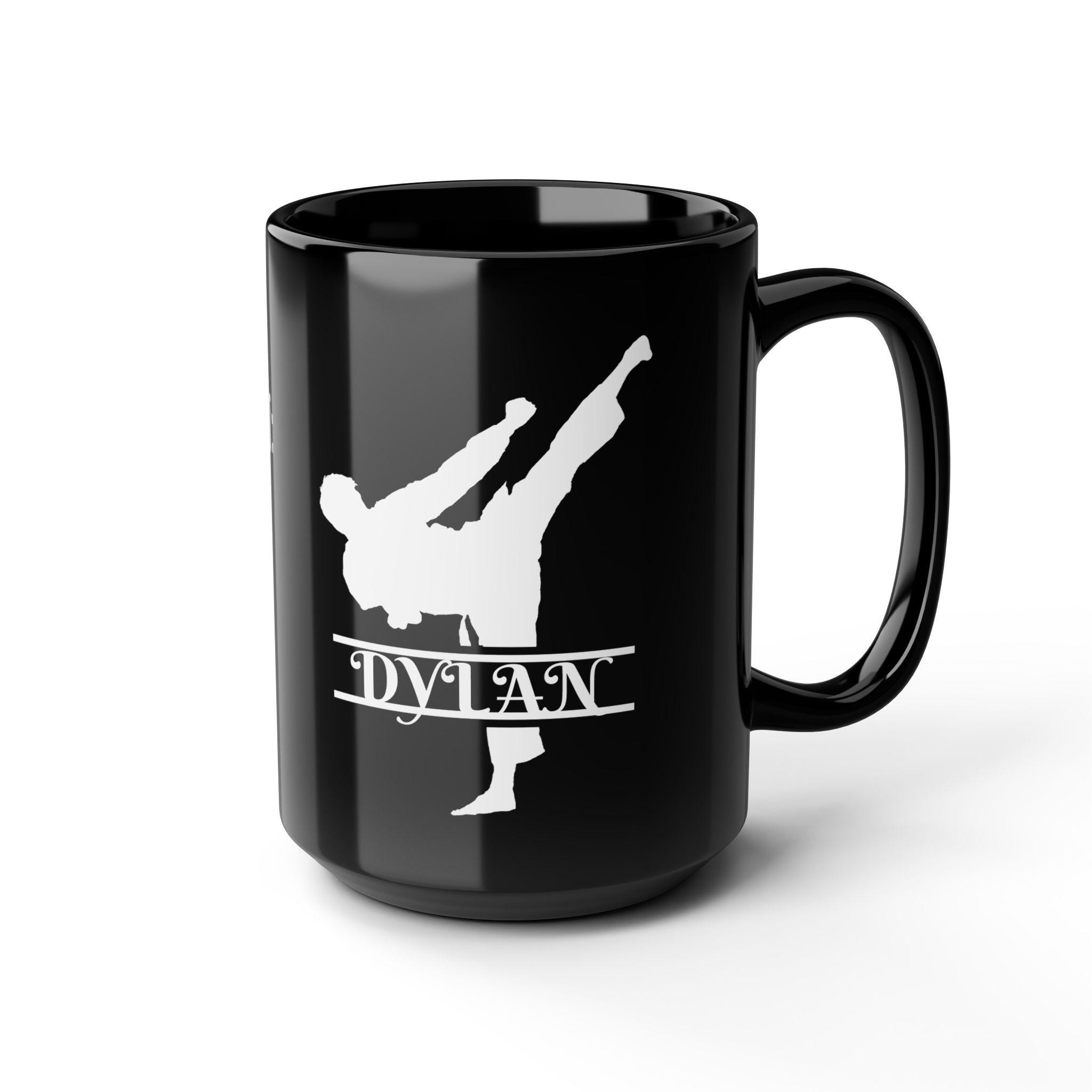 Personalized Karate Mug,double Sided Custom Design,karate Gifts,black ...