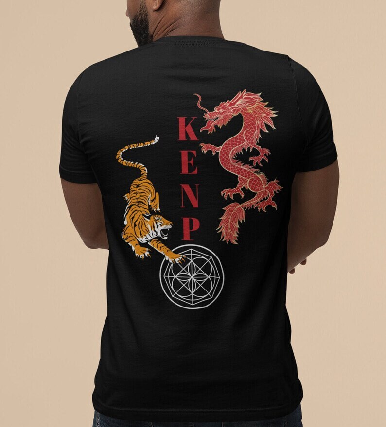 Kenpo Tiger and Dragon Tshirt - Universal Pattern W/chinese Calligraphy ...