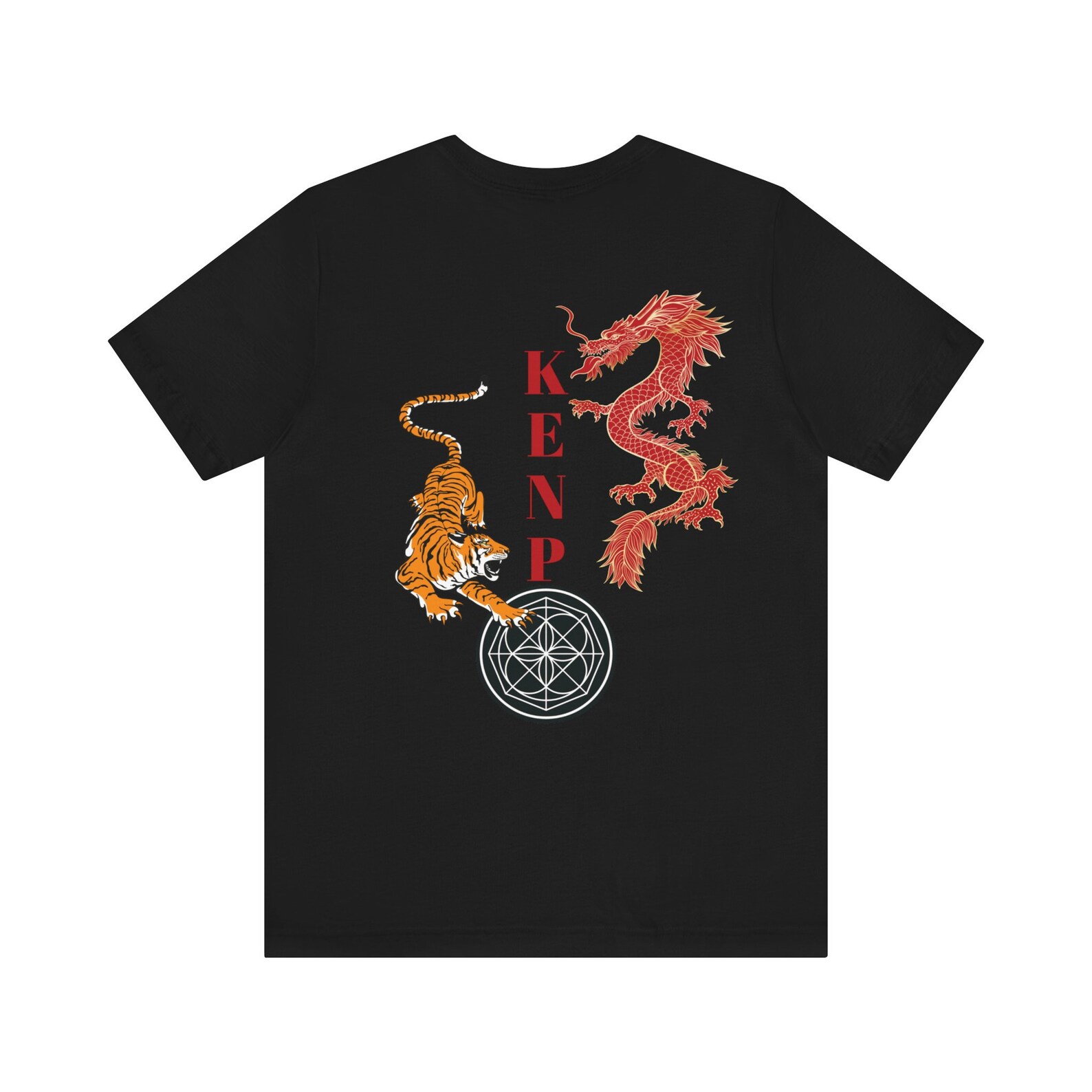 Kenpo Tiger and Dragon Tshirt - Universal Pattern W/chinese Calligraphy ...