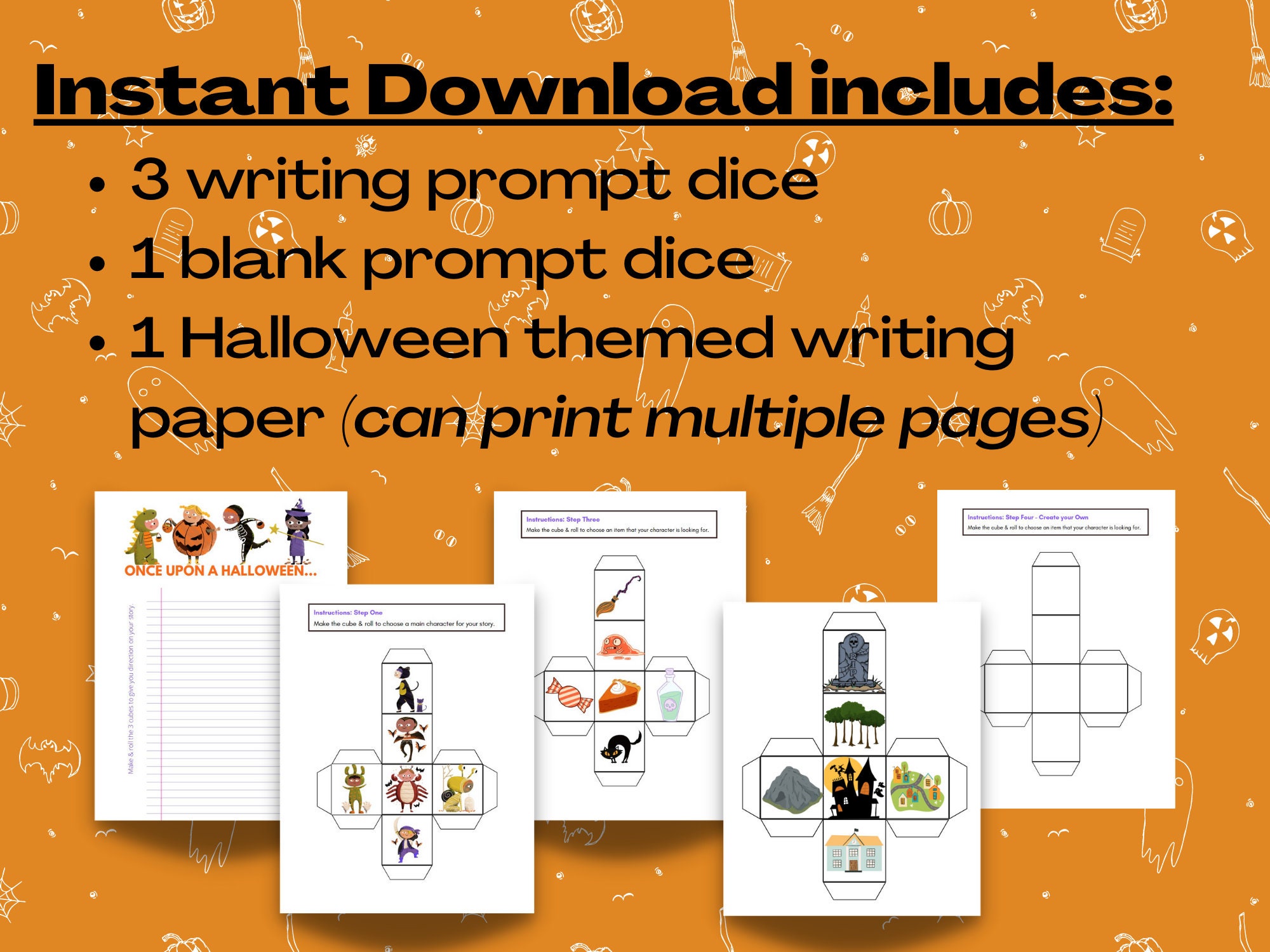 Halloween Activity for Kids | Writing Prompts | Instant Download | Kids ...