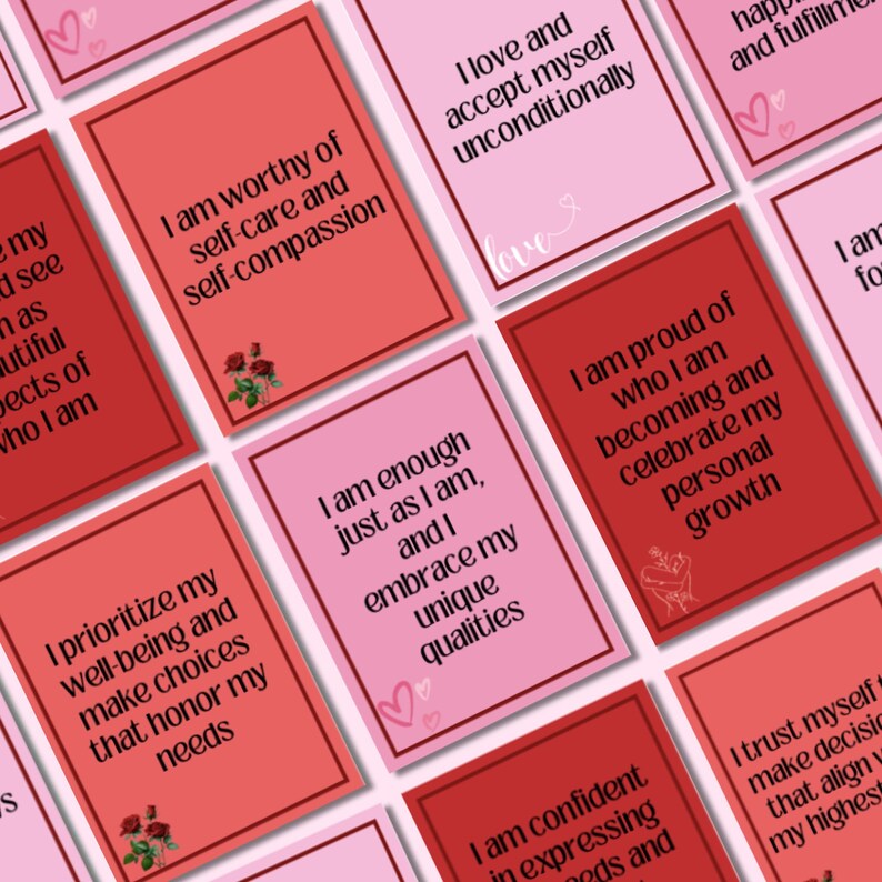 Affirmations of Self-love: 20 Printable Cards to Embrace Your ...