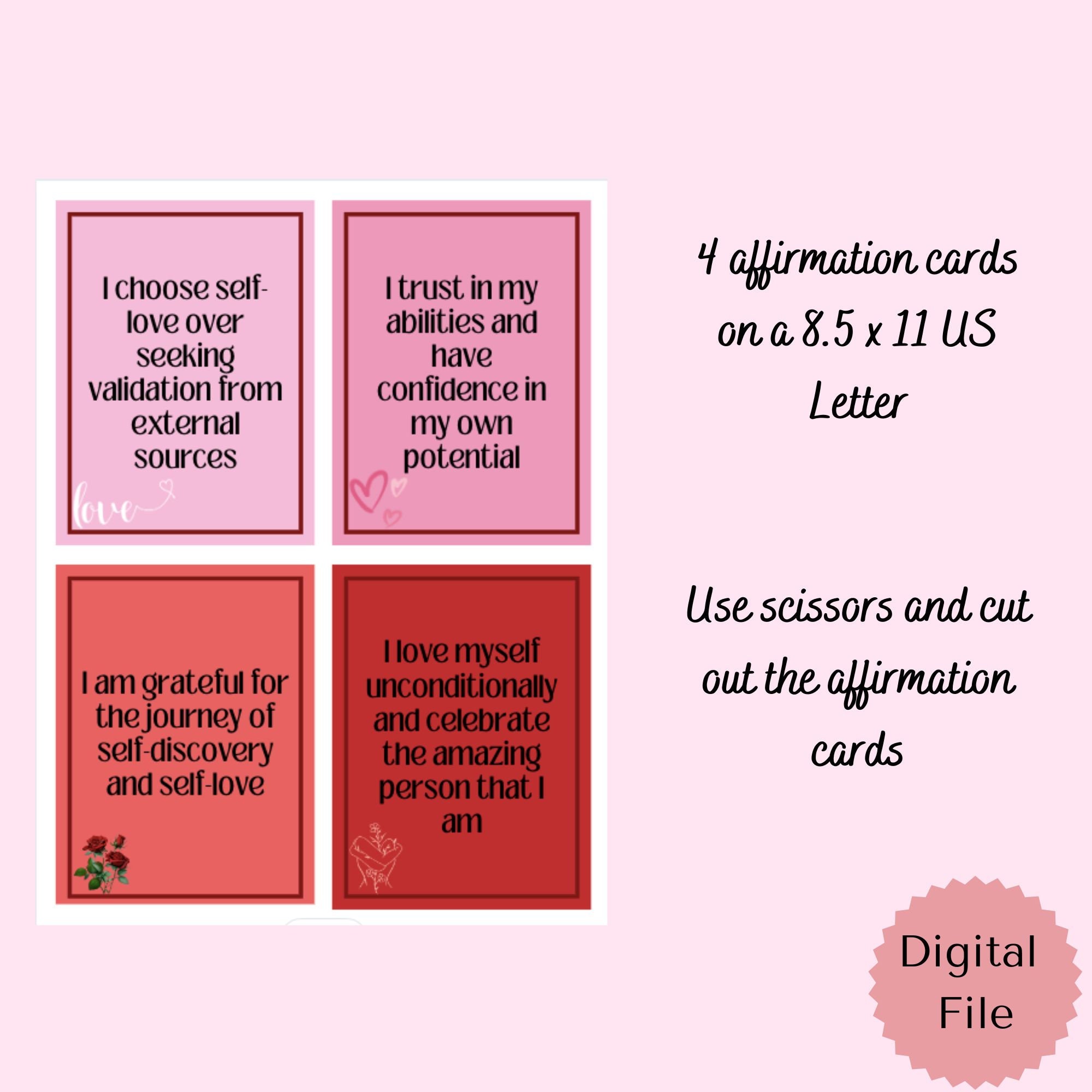 Affirmations of Self-love: 20 Printable Cards to Embrace Your ...