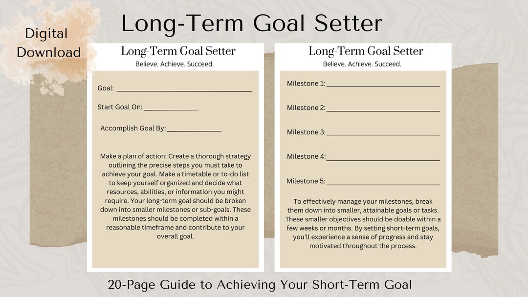 Long-term Goal Setter: Printable Guide for Lasting Success, Master Your ...