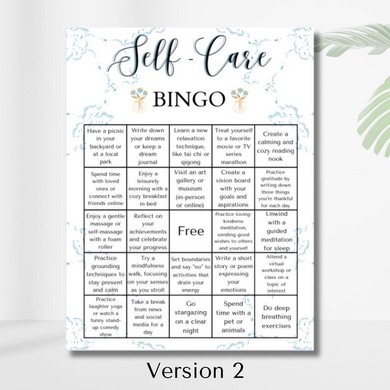 Self-care Bingo: Printable Game for Nurturing Your Well-being ...