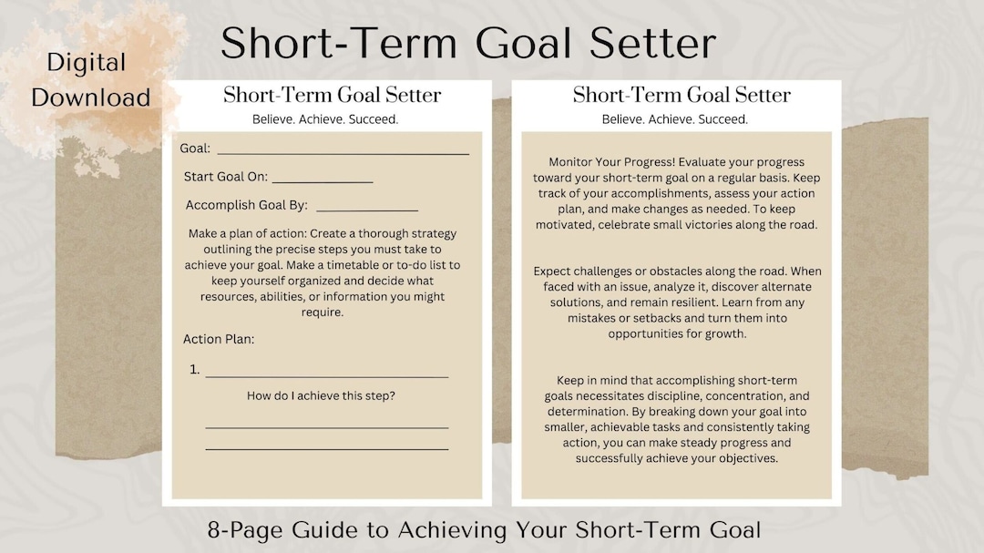 Short-term Goal Setter: Printable Guide for Rapid Progress, Crush Your ...