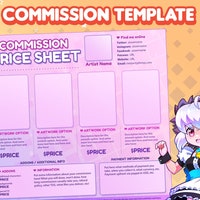 Easy DIY Custom Pricing Commission Sheet Template for Artists, Crafters ...