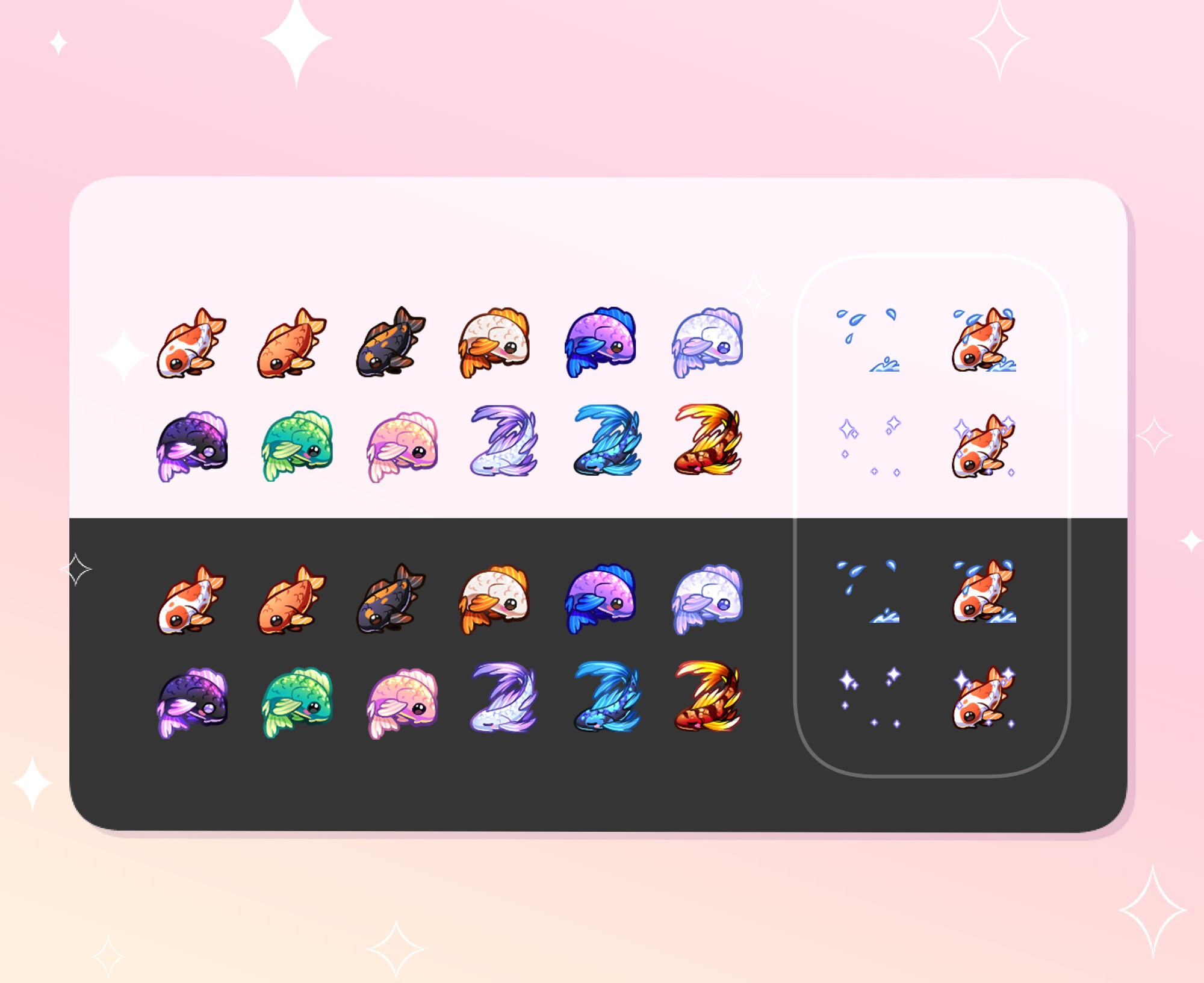 12 P2U Mystic Koi Fish Twitch Sub or Bit Badges + Bonus Flairs | Kawaii ...