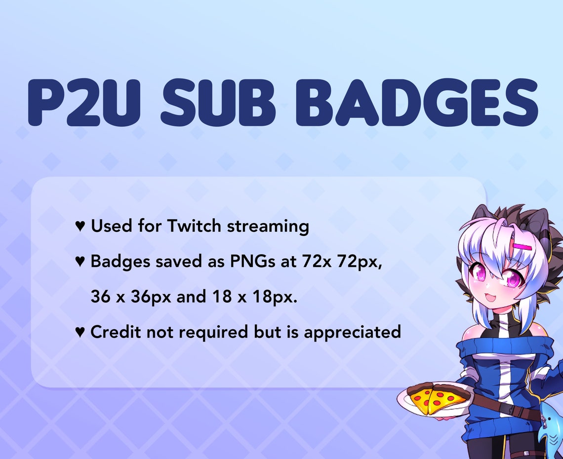12 P2U Cute Angel Wing Twitch Sub or Bit Badges + Bonus Flairs | Kawaii ...