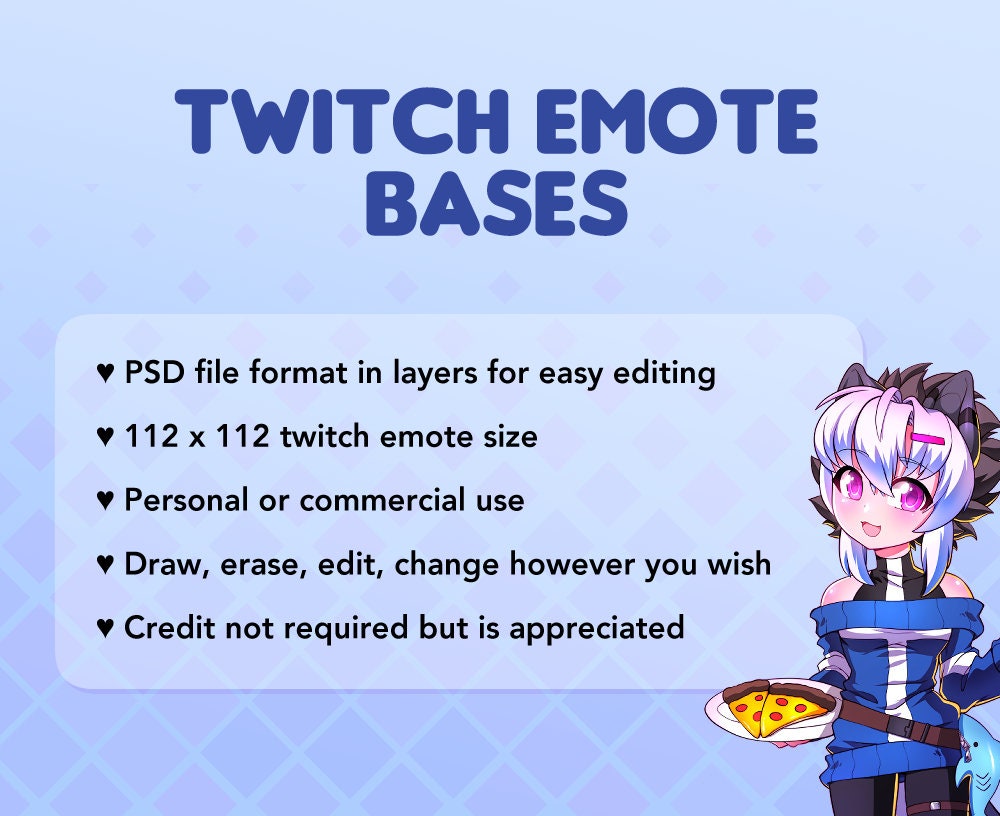 5 DIY Chibi Kawaii Twitch Emote Bases Pack Editable PSD File for ...
