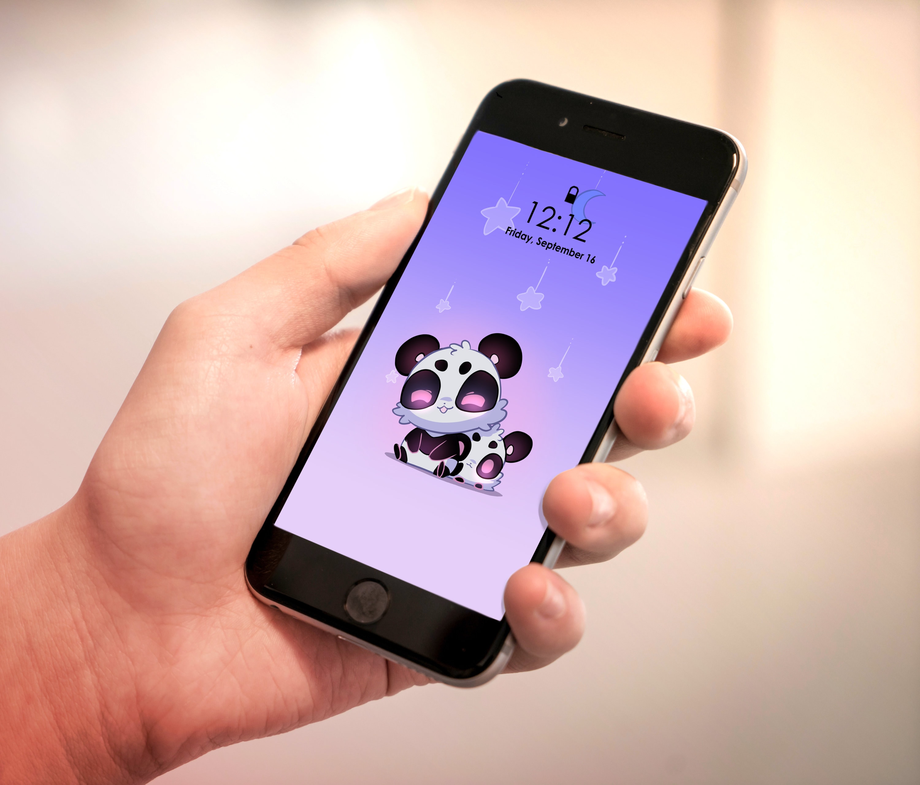 Cute Kawaii Animal Mobile Wallpapers With Kitsune Panda and Bunny - Etsy
