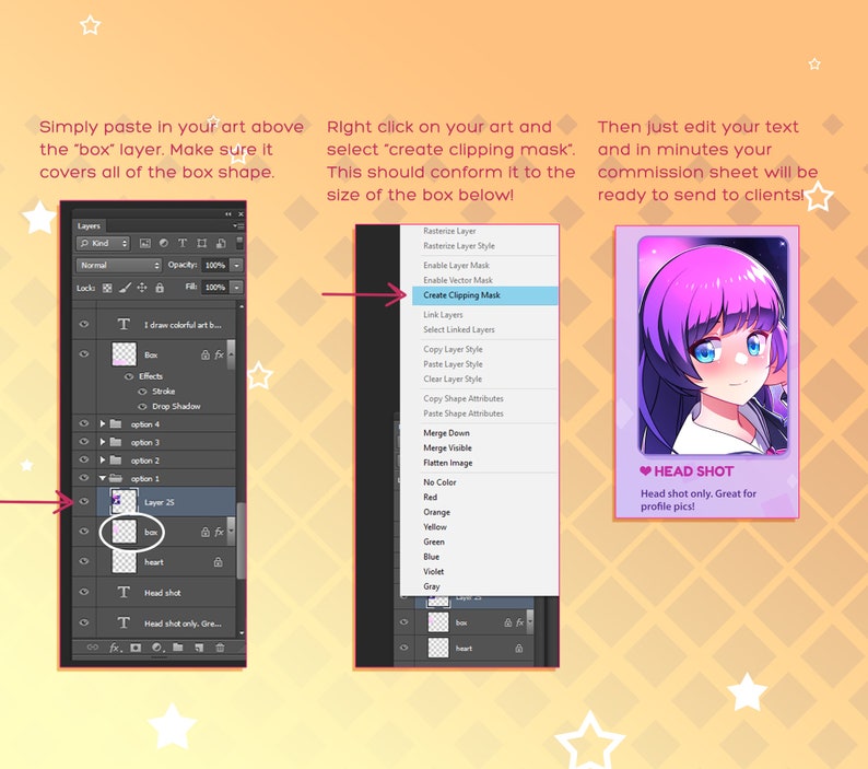 Easy DIY Custom Pricing Commission Sheet Template for Artists, Crafters ...