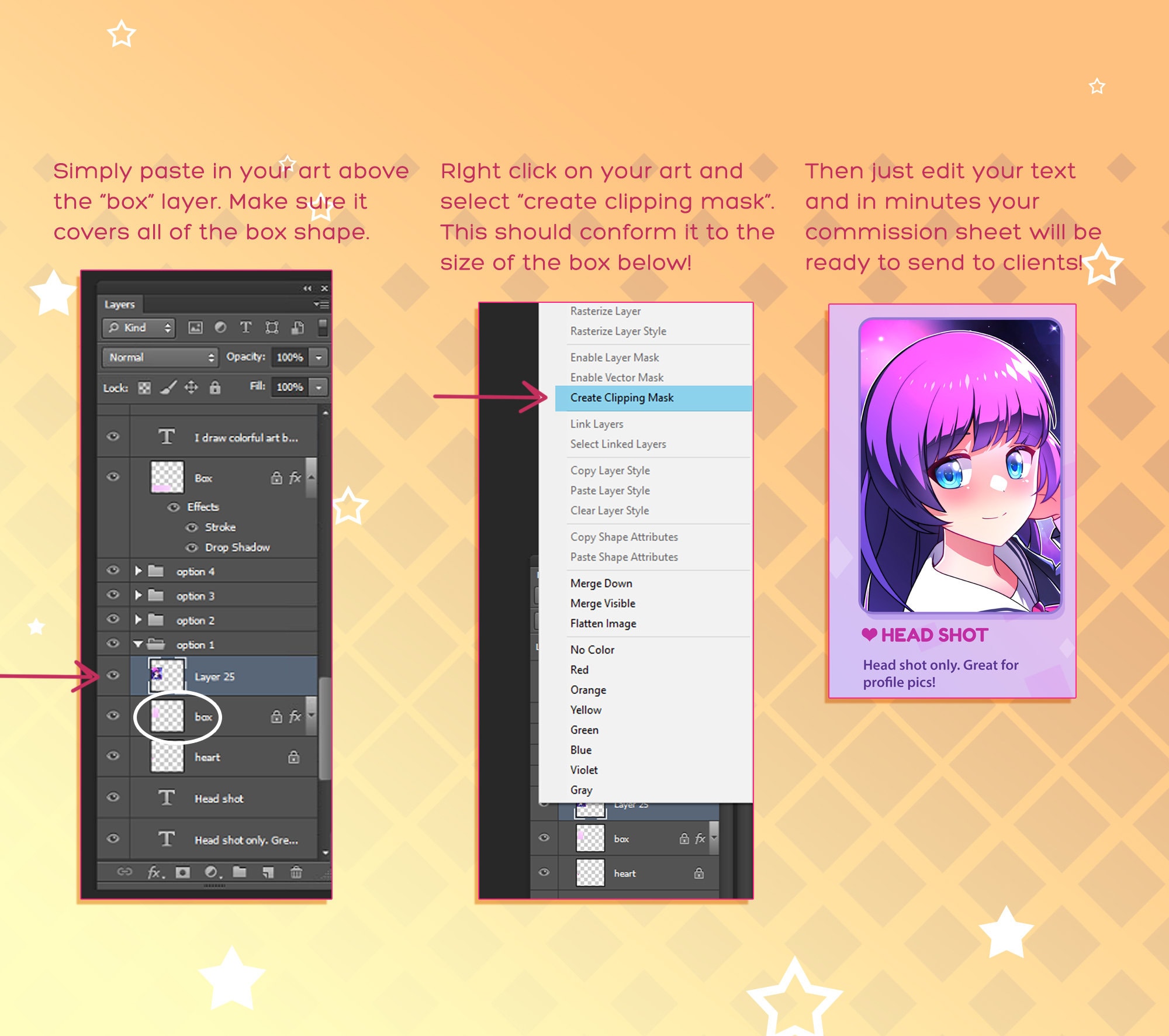 Easy DIY Custom Pricing Commission Sheet Template for Artists, Crafters ...