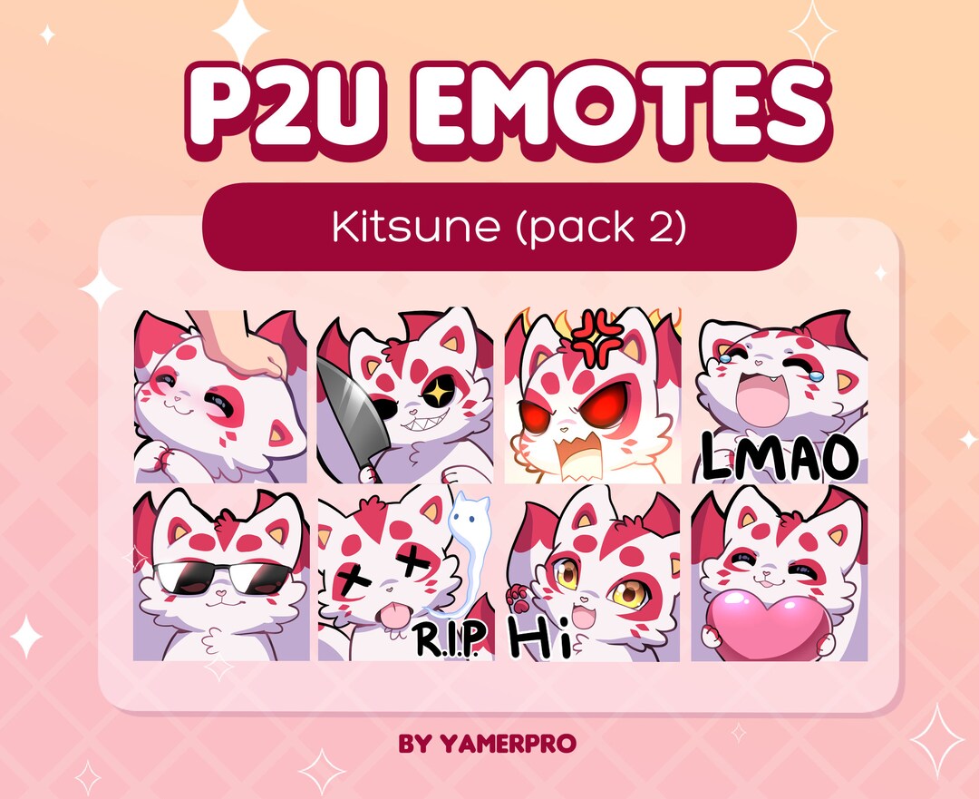 8 Cute Cuddly Chibi Kitsune Fox Icon Emote Pack 2 | Japan | Kawaii ...