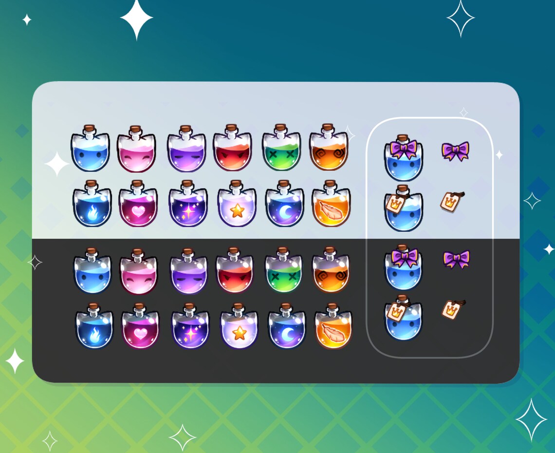 12 Cute Cat Potion Bottles Twitch Sub or Bit Badges Bonus - Etsy