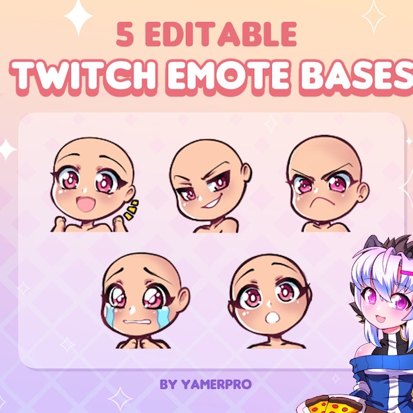 Twitch Chibi Emote Base - Etsy