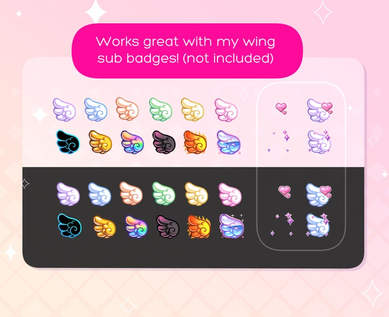 Cute Kawaii Vtuber Angel Assets Pack Pastel Chibi Wings 4 - Etsy