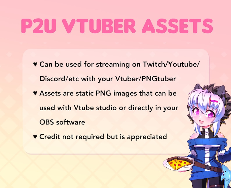 Cute Kawaii Vtuber Sakura Asset Pack, 4 Chairs, Mics, Bow, Hair Clip, Tail, Flame, Mask, Bells ...