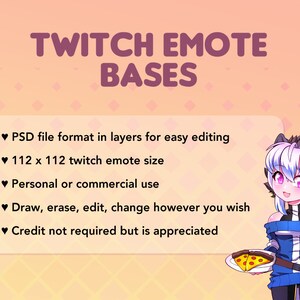 5 DIY Chibi Kawaii Twitch Emote Bases Pack | Editable PSD File for ...
