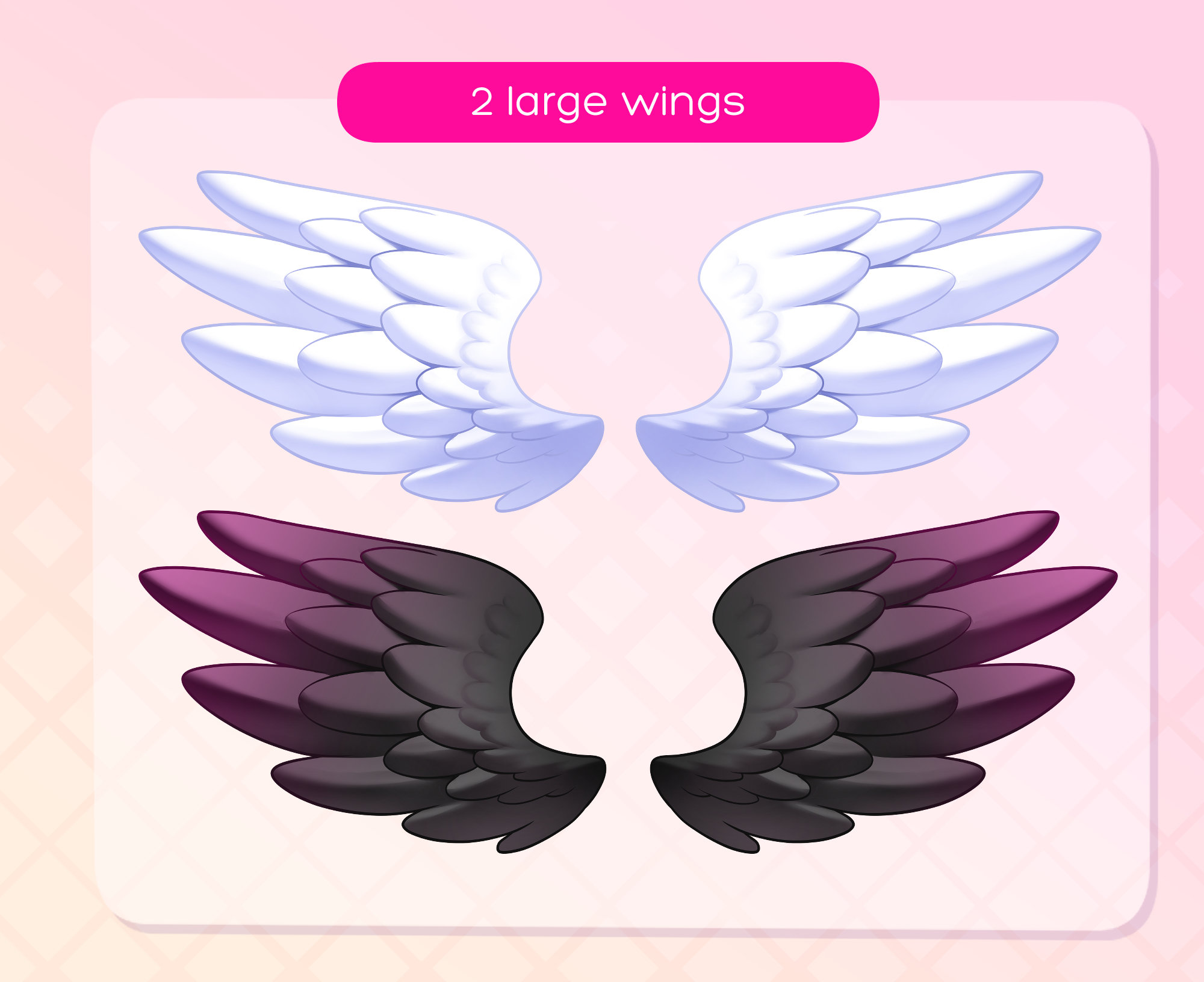 Cute Kawaii Vtuber Angel Assets Pack Pastel Chibi Wings 4 - Etsy