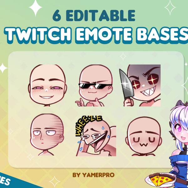 15x DIY Emote Bases for Twitch/discord | Emote Base Pack | Draw Your ...