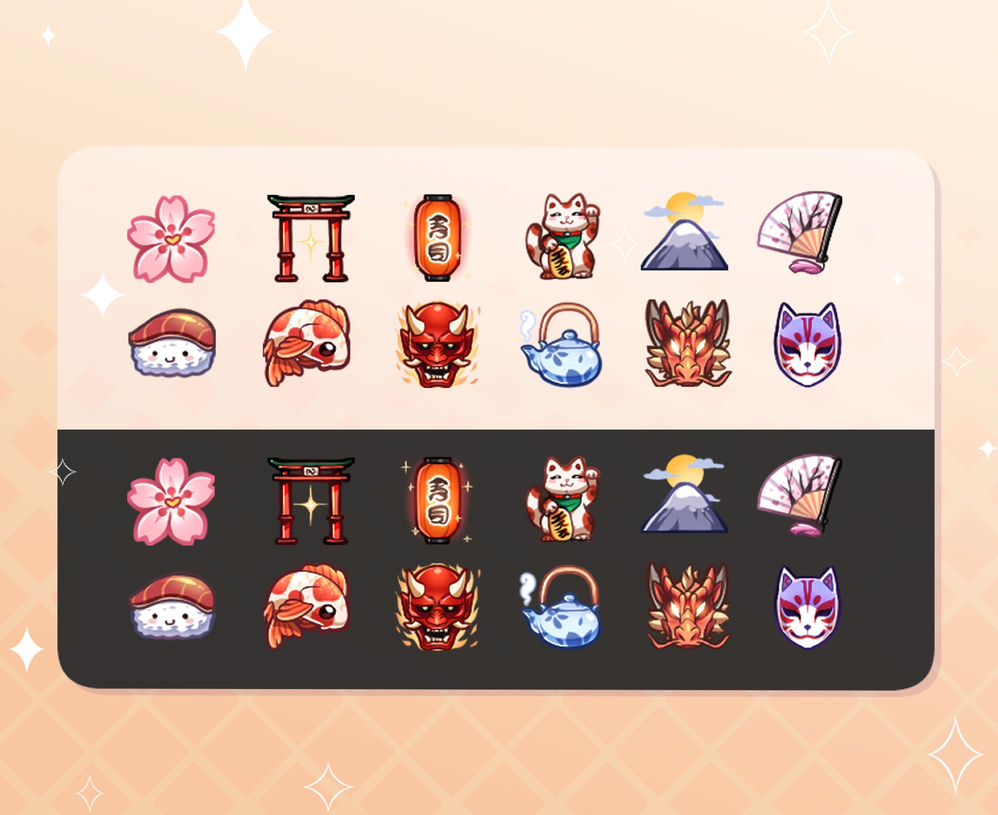12 P2U Cute Symbols of Japan Twitch Sub or Bit Badges | Kawaii Japanese ...