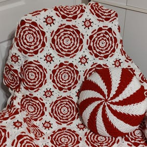 Peppermint Crochet Afghan and Pillow - Etsy