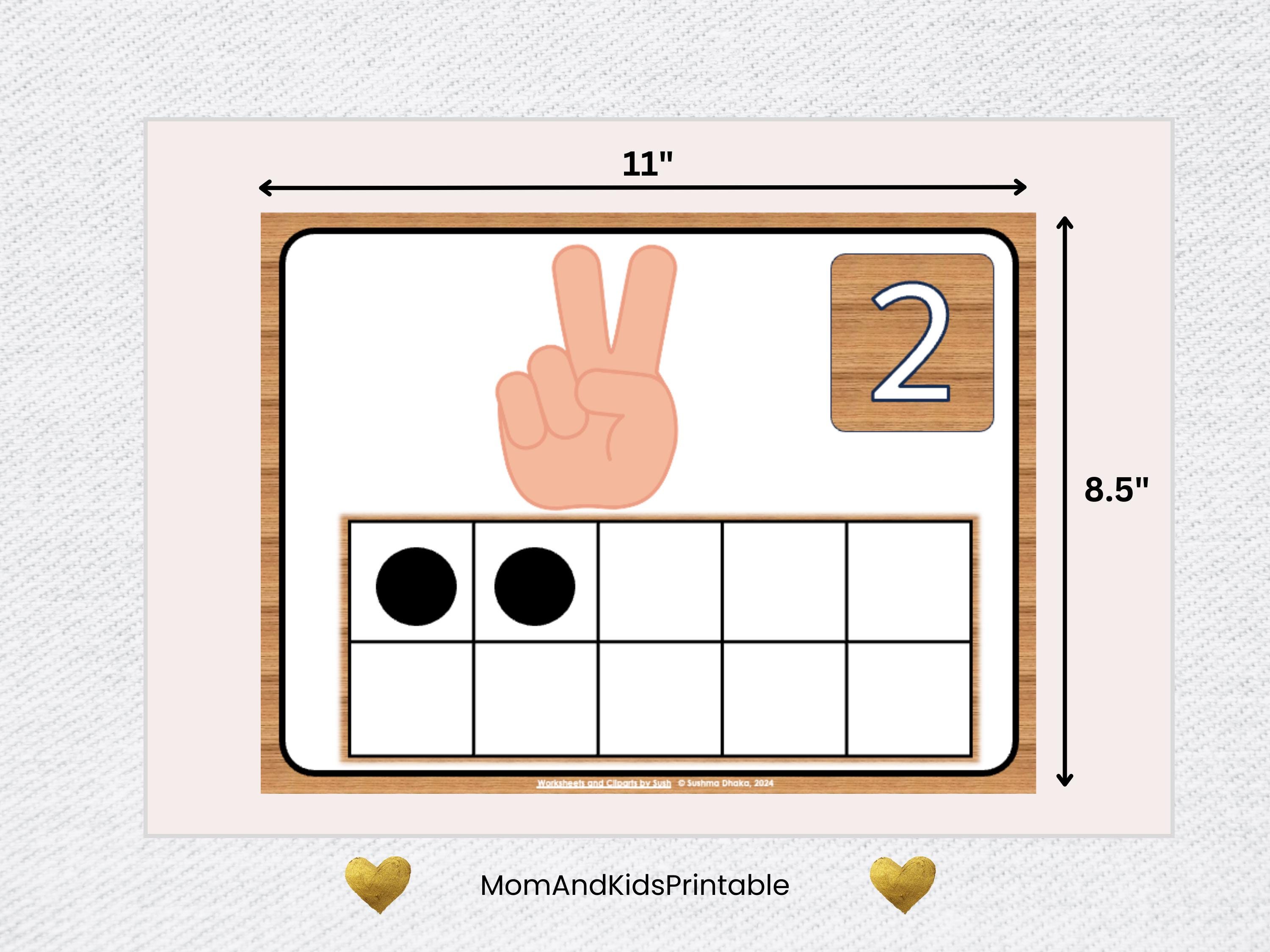 Tens Frame 0-10 Counting Flashcards Printable, Finger Counting and ...