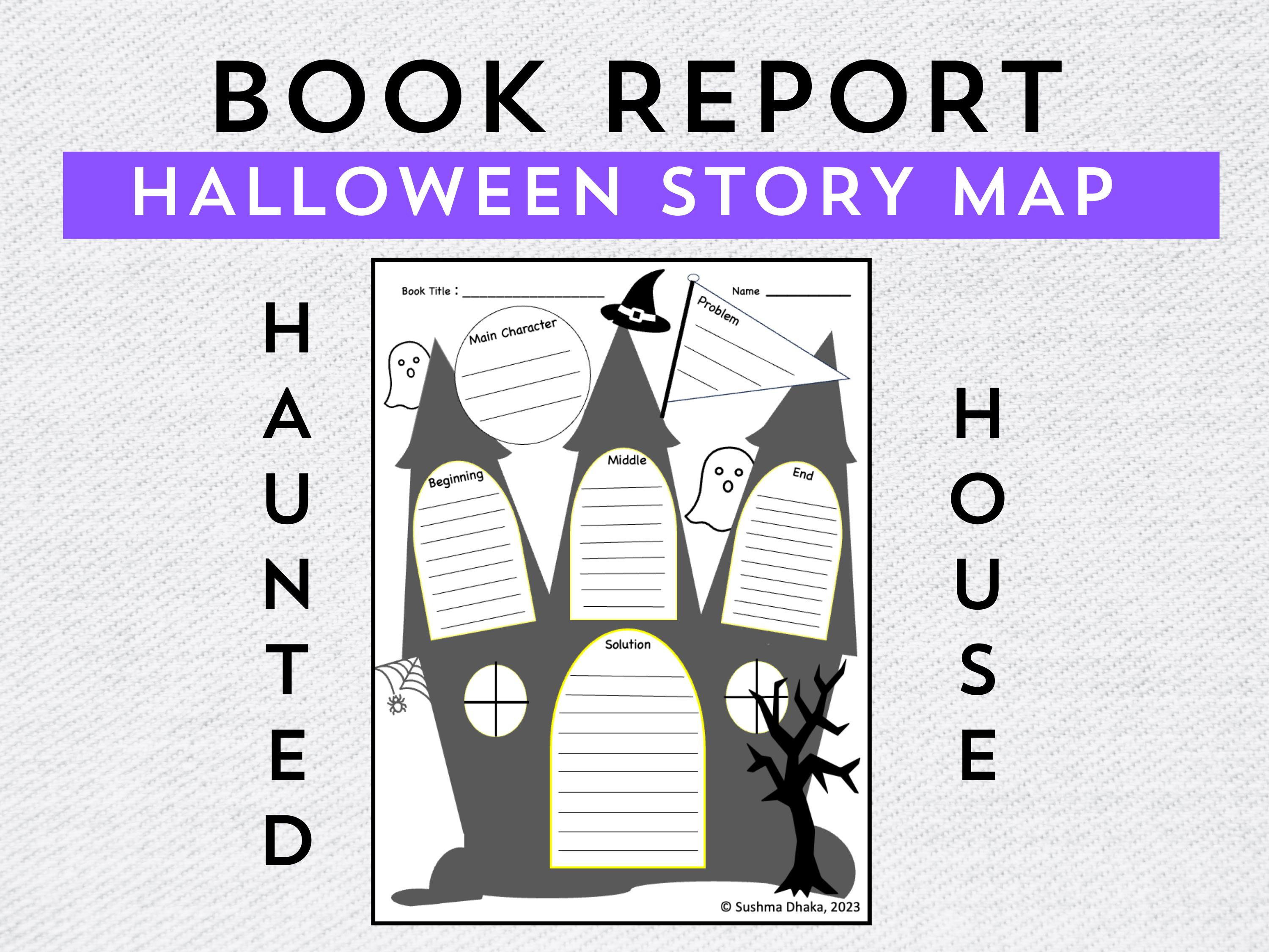 Creative Halloween Book Report Template for Kids Printable One Page ...