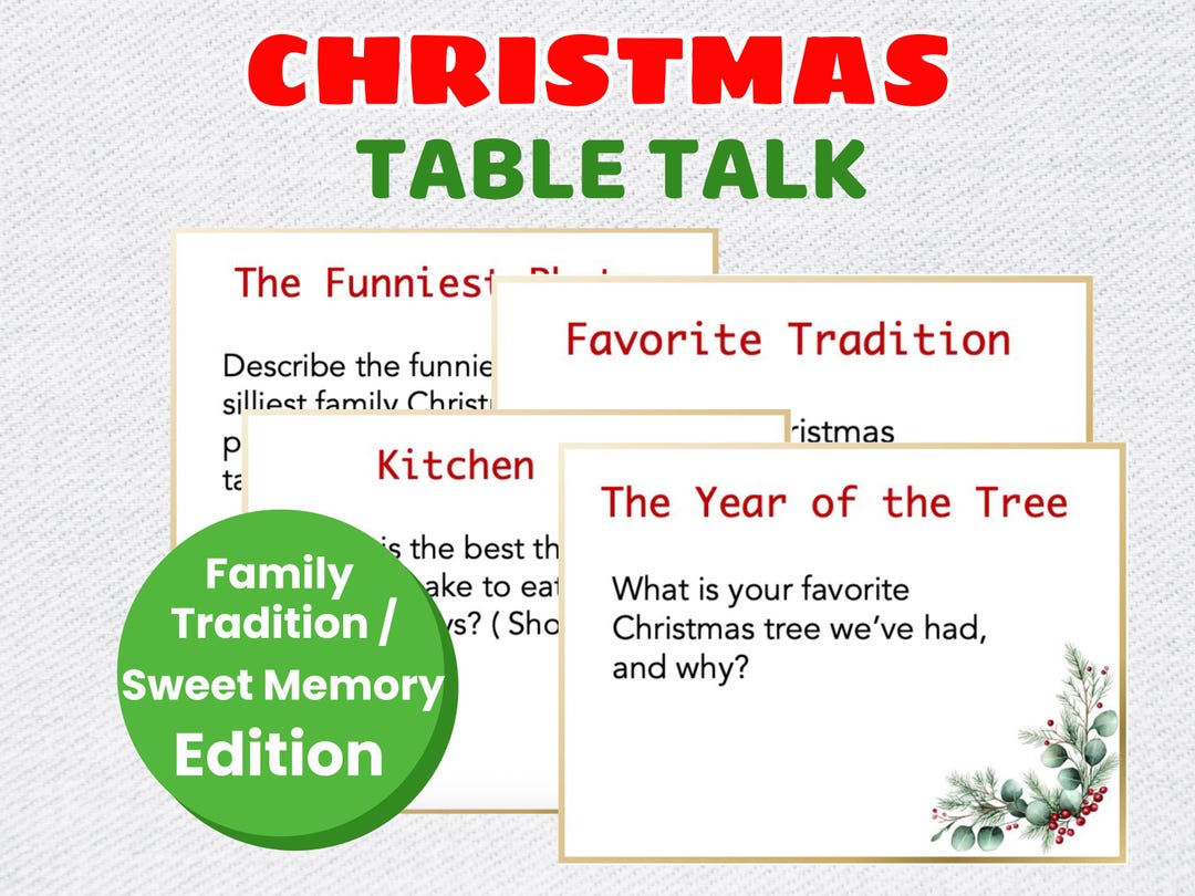 Christmas Table Talk Game | Printable Holiday Conversation Starters ...