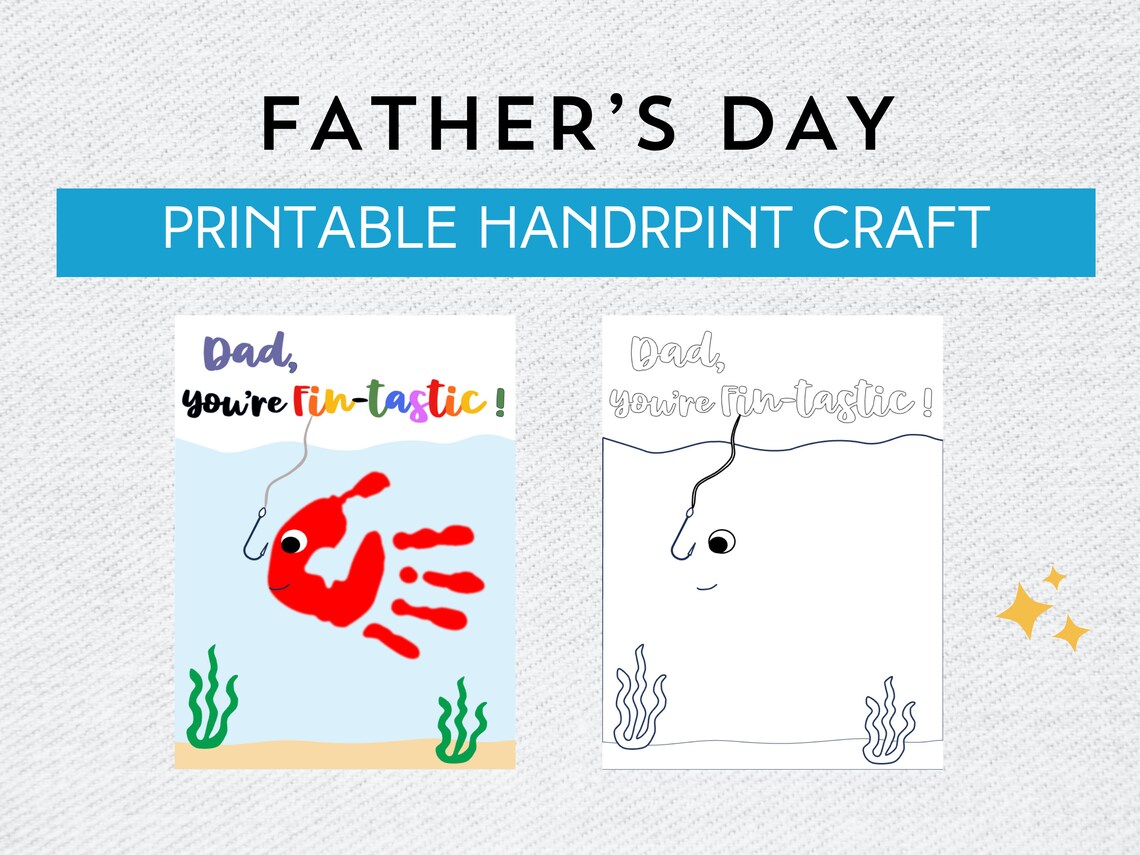 Fathers Day Handprint Craft Printable Fathers Day Gift Fathers Day ...