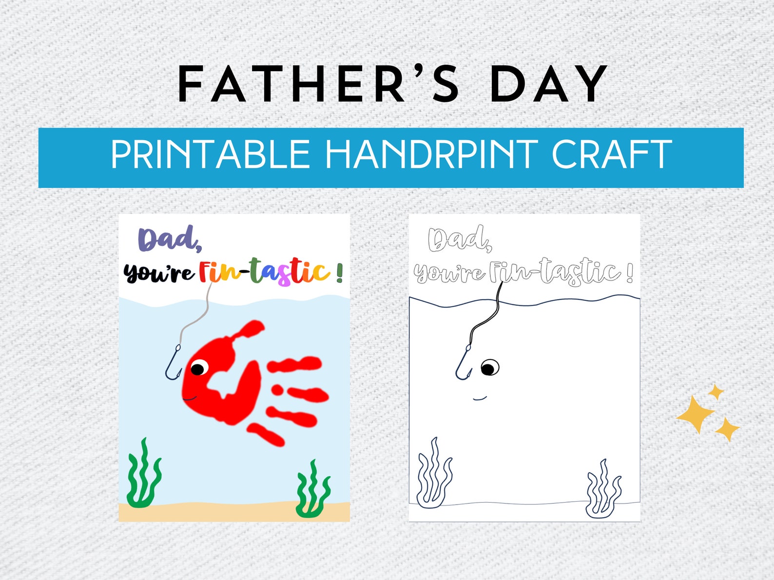 Fathers Day Handprint Craft Printable Fathers Day Gift Fathers Day ...