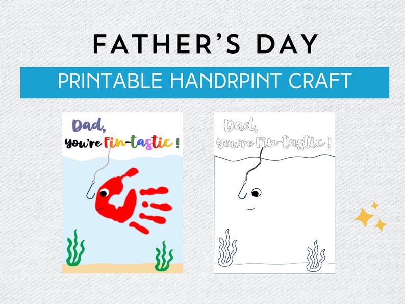 Fathers Day Handprint Craft Printable Fathers Day Gift Fathers Day ...