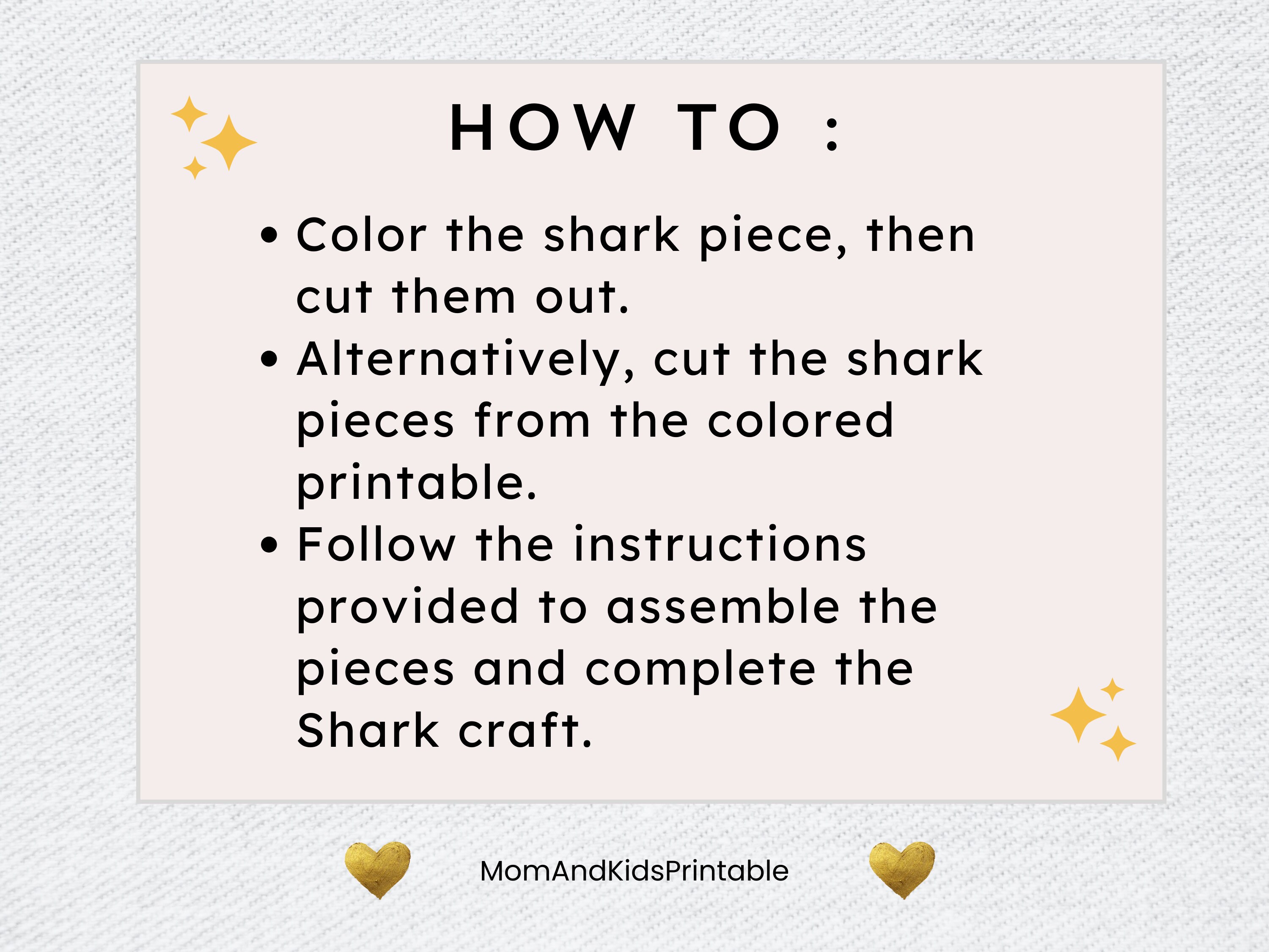 Shark Cut and Paste Craft Printable | Ocean Animal Activity for Kids ...